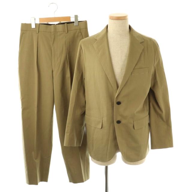 【中古】ソブリン SOVEREIGN スーツ セットアップ コットンツイル シングル 2ボタン テーラードジャケット