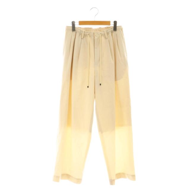 【中古】マーカウェア TRIPLE PLEATED EASY TROUSERS ORGANIC COTTON GABARDINE ワイドパンツ 1 アイボリー