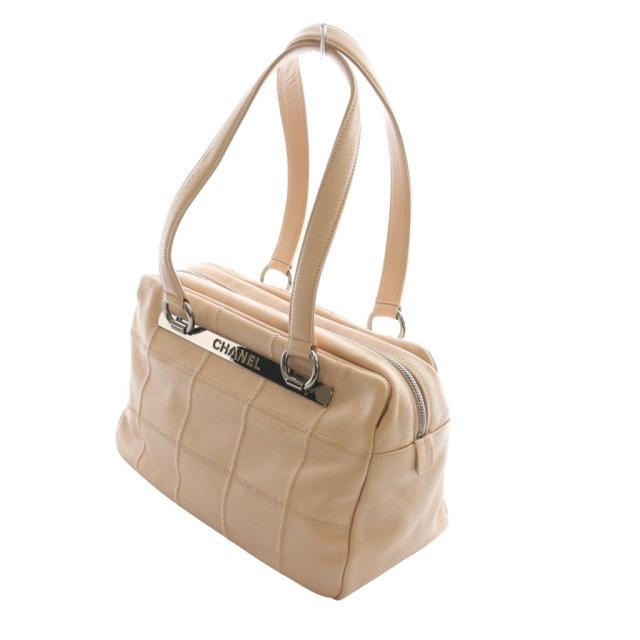 中古】シャネル CHANEL 9番台 チョコバー ソフトキャビアスキン トート