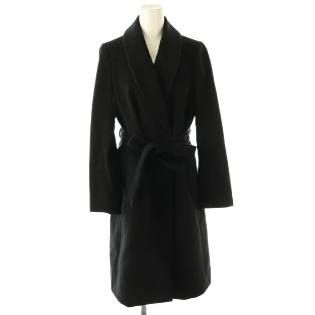 【中古】ユナイテッドアローズ UNITED ARROWS アンゴラショールカラーラップコート アウター 36 ブラック /CX ■OS