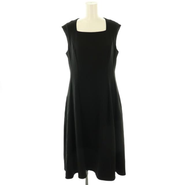 【中古】ルネ Rene 23年 スクエアネック ワンピース ひざ丈 ミディ丈 36 ブラック 5336110 /DF ■OS レディース