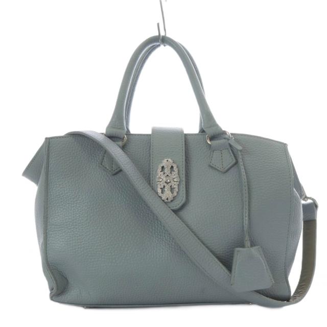 【中古】ADMJ アクセソワ Accessoires De Mademoiselle アールデコモチーフ付 2WAY ハンドバッグ ブルー