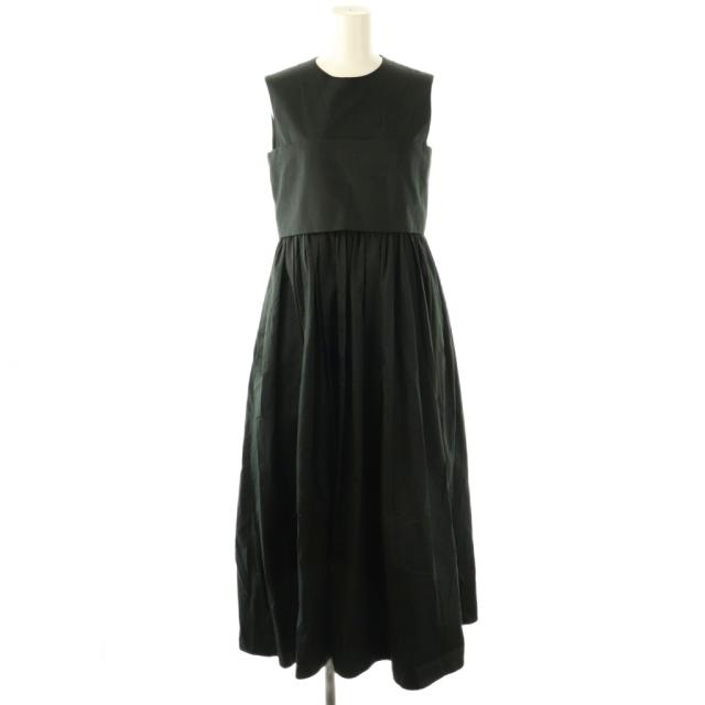 【中古】ケイナリタ KEINA RITA コットン ノースリーブ ワンピース ロング 36 ブラック /HK ■OS レディース