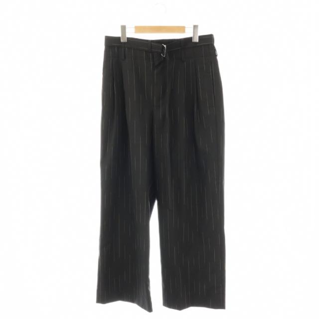 【中古】トゥモローランドビー TB TOMORROWLAND .B 24SS ストライプ パンツ ワイド 36 ブラック /HK ■OS レディース