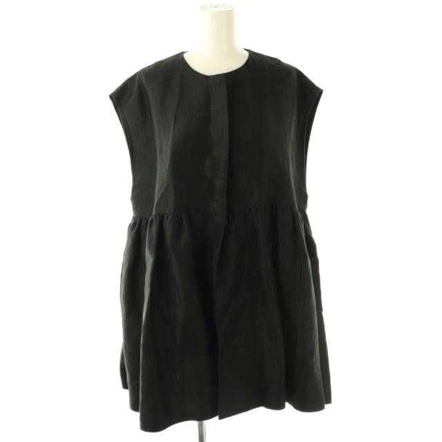 【中古】ビアズリー BEARDSLEY ガリャルダガランテ LIVETART ペプラムギャザージレ ベスト F ブラック /HK ■OS