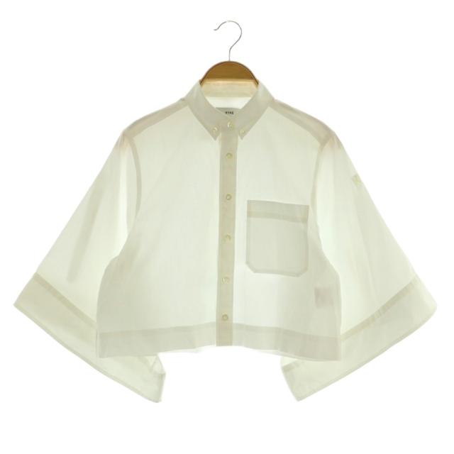 【中古】ハイク HYKE 24SS BUTTON DOWN BELL-SLEEVE SHIRT ベルスリーブシャツ 七分袖 1 ホワイト