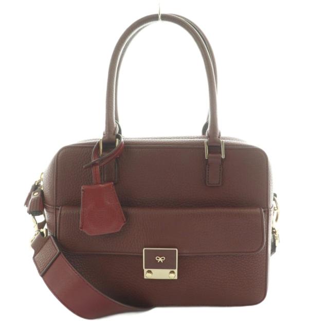 【中古】アニヤハインドマーチ カーカー Carker 2WAYバッグ ハンド ショルダー スモール 赤茶 レッドブラウン /SS