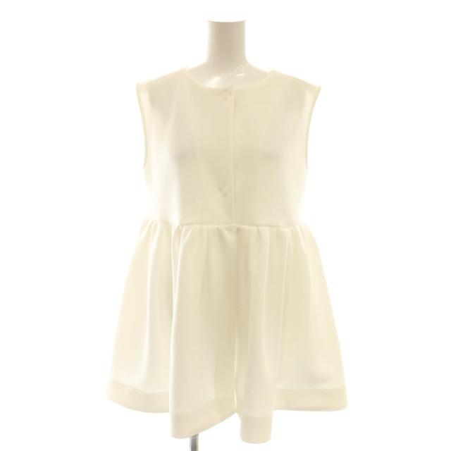 【中古】ウィムガゼット Whim Gazette 24SS ペプラムダンボールジレ ベスト F ホワイト /DF ■OS レディース