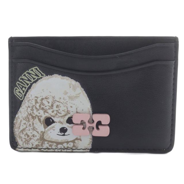 【中古】ガニー GANNI 25年 Bou アニマル カードホルダー パスケース カードケース レザー ブラック /YO11 ■SH