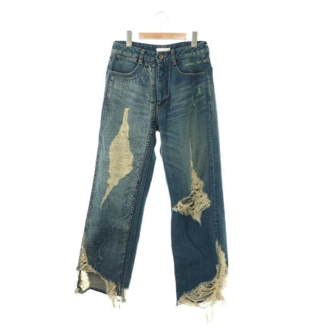 【中古】カナコサカイ 25SS RIPPED JEANS デニムパンツ ジーンズ ジッパーフライ 36 インディゴブルー /DO ■OS