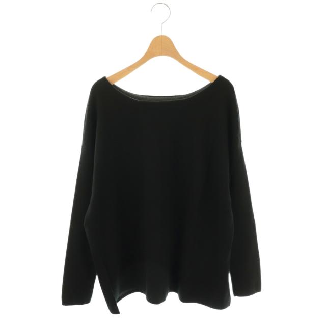 【中古】カオス CHAOS サイドスリットボートネックニット セーター プルオーバー F ブラック /CX ■OS レディース