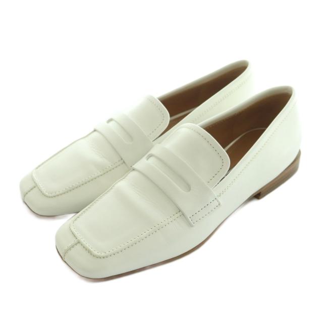 【中古】ペリーコ PELLICO スクエアトゥローファー 35 白 ホワイト /SS ■OS レディース