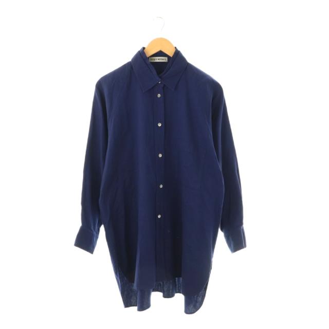 【中古】イッセイミヤケ ISSEY MIYAKE IM31FJ012 ロング長袖シャツ オーバーサイズ 2 ネイビーブルー /ES ■OS ■SH