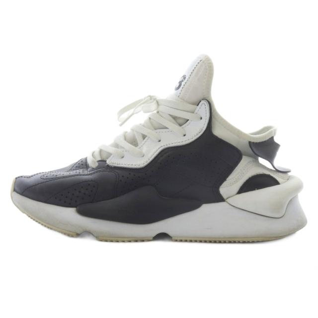 【中古】ワイスリー Y-3 KAIWA レザー スニーカー ハイカット 26.5cm 白 ホワイト 黒 EH1398 /SR ■AD メンズ
