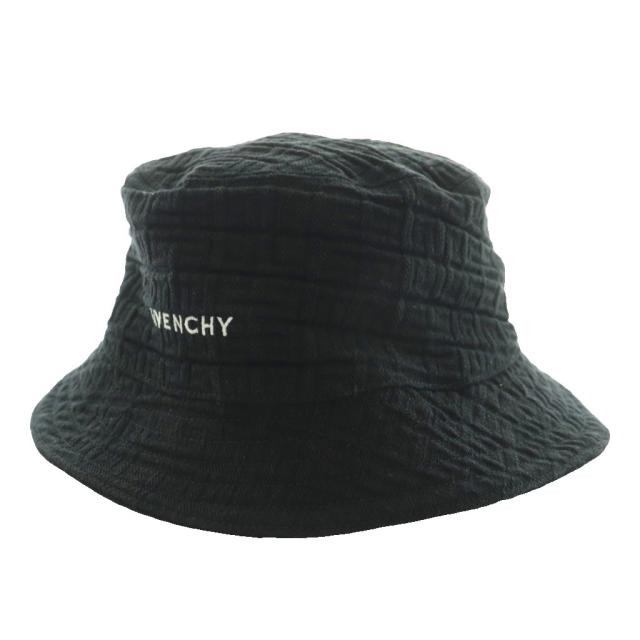 【中古】ジバンシィ GIVENCHY バケットハット 帽子 エンボス 59 黒 ブラック BPZ05BP0SH /SS ■OS ■AD レディース