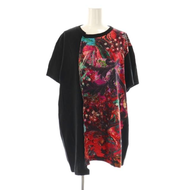 【中古】ヨウジヤマモトプールオム 23SS パッチワークTシャツ カットソー 3 ブラック マルチカラー HZ-T21-078 /DO