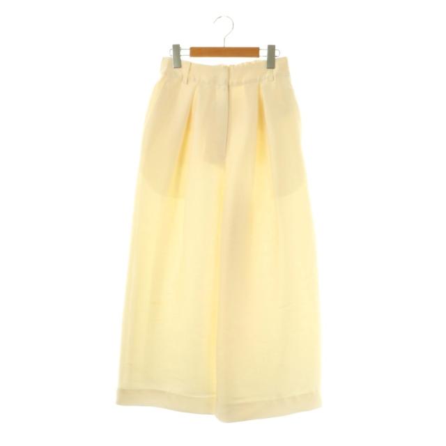 【中古】ヘイヴ Heve シアーサテンガウチョパンツ ワイドパンツ タック 38 アイボリー /ES ■OS レディース