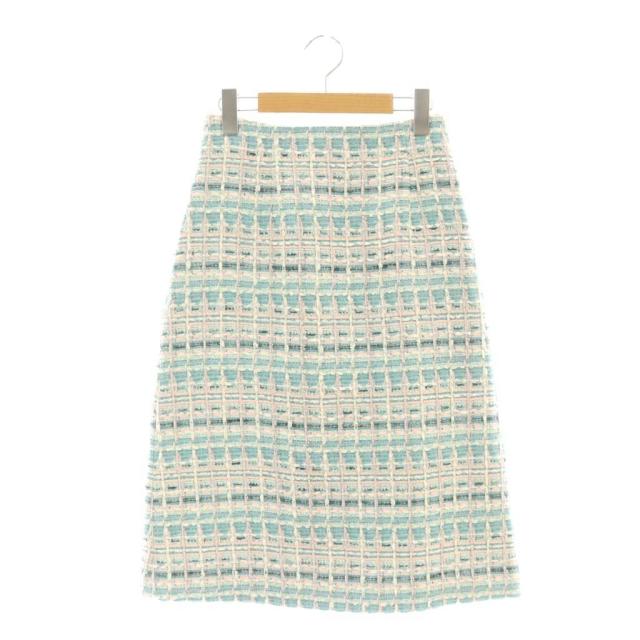 【中古】アナイ ANAYI リリヤンミックスツイード タイトスカート 36 ライトブルー 水色 マルチカラー /CX ■OS
