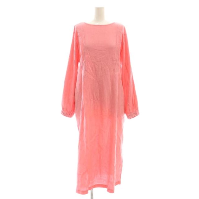 【中古】ビワコットン BIWACOTTON パフタックドレス ワンピース F ピンク /CX ■OS レディース