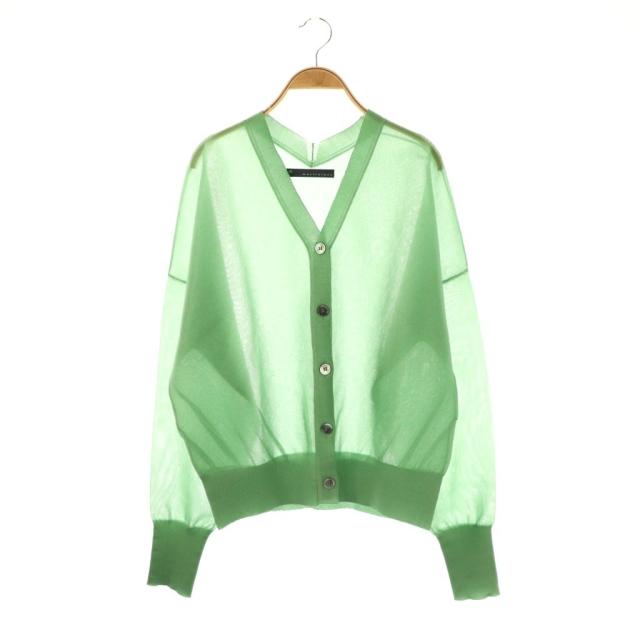 【中古】マルティニーク martinique 25AW シアーカーディガン Vネック 長袖 ライトグリーン /DO ■OS レディース