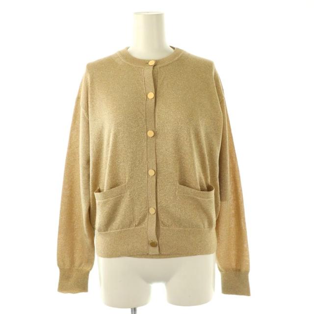 【中古】マルティニーク martinique 24SS ハーフスリーブニット カーディガン アンサンブル ラメ ベージュ /ES ■OS