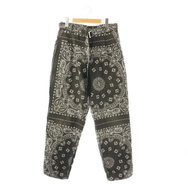 【中古】サカイ 22-02691MBandana Print Pantsパンツ ストレート ペイズリー柄 1 グレー 黒 白 /NR ■OS ■SH メンズ