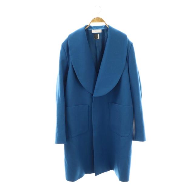 【中古】未使用品 ファセッタズム ビックシルエットワイドコート アウター 総裏地 ウール 4 ブルー PIPPA-CO-M04