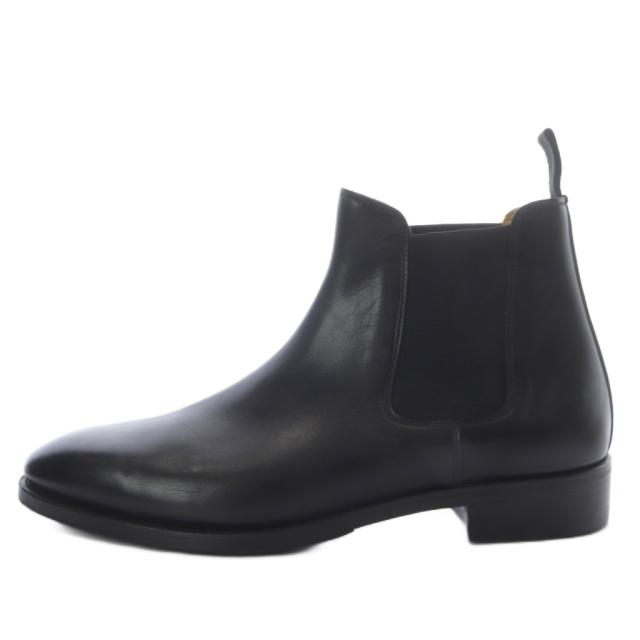 【中古】ダブルエイチ w+h サイドゴアブーツ ショート スムースレザー 9 ブラック /YO29 ■SH メンズ