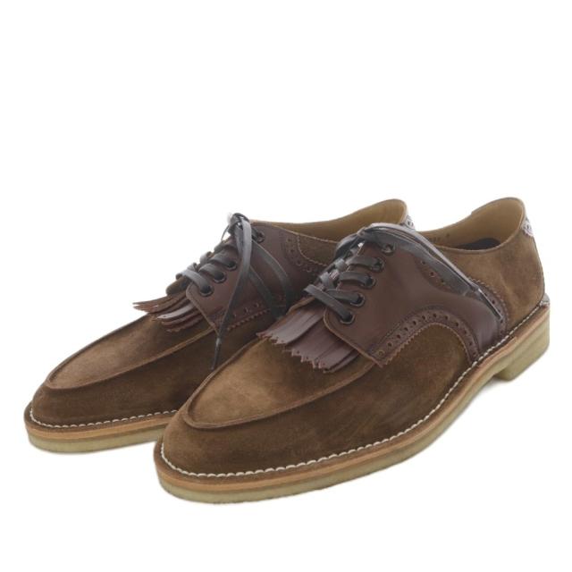 【中古】ヒロシ ツボウチ HIROSHI TSUBOUCHI ビジネスシューズ Uチップ タッセル スエード 8 ブラウン HT03203S