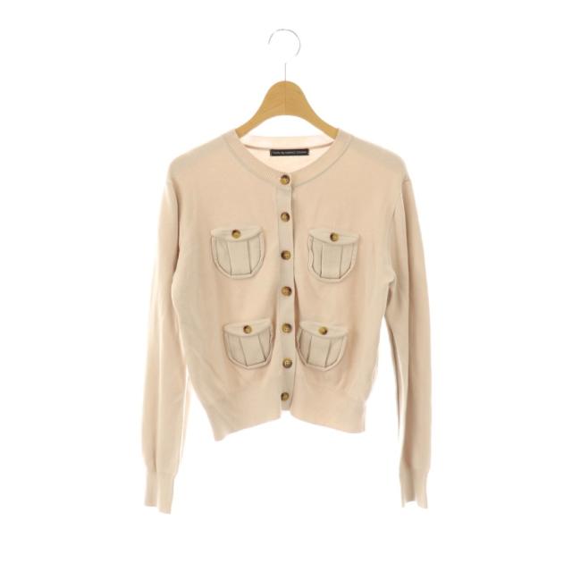 【中古】ツル バイ マリコオイカワ TSURU by Mariko Oikawa ニット カーディガン 長袖 F ピンクベージュ レディース