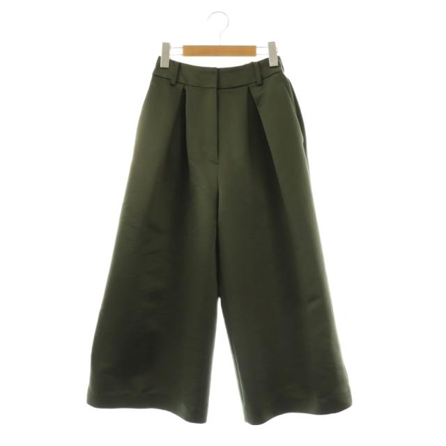 【中古】ヘイヴ HEVE 24SS サテンガウチョ ガウチョパンツ ワイドパンツ 36 カーキ /DF ■OS レディース
