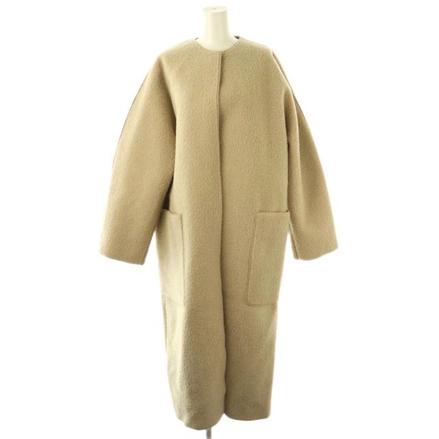 【中古】トゥデイフル TODAYFUL カラーレスボアコート ノーカラーコート 38 ベージュ /ES ■OS レディース