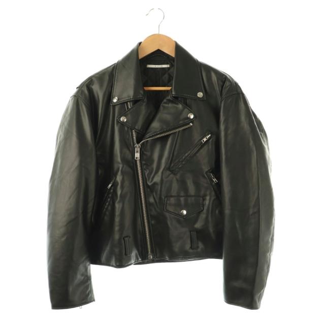 【中古】ジェービーアタイア Paris motercycle JK フェイクレザージャケット ジップアップ 1 ブラック /DO ■OS