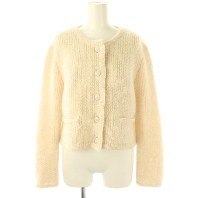 【中古】フォクシー FOXEY 44186 24AW Knit Cardigan Prelude カーディガン 38 白 ホワイト /AB ■OS レディース