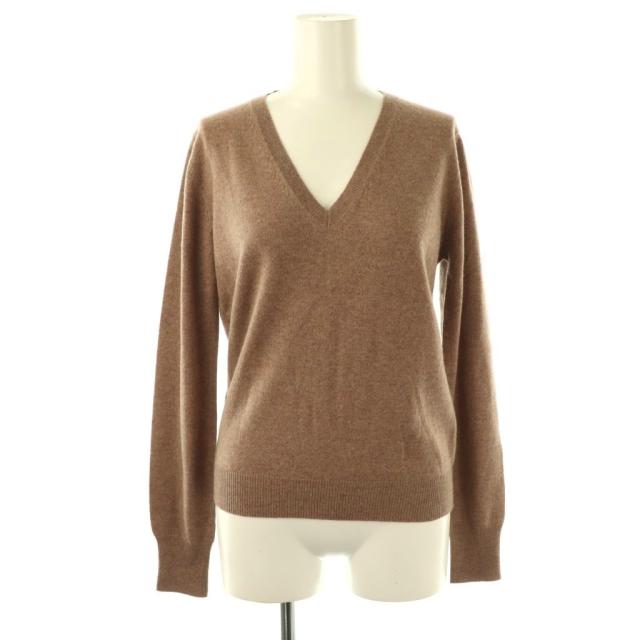 【中古】プラダ PRADA カシミヤVネック ニット セーター プルオーバー 42 ブラウン /CX ■OS レディース
