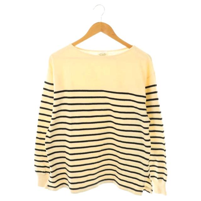 【中古】シンゾーン Shinzone THE SHINZONE 25AW PANEL BORDER TEE 長袖 Tシャツ カットソー FO アイボリー