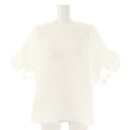 【中古】セントセシリア St.cecilia 23SS クラゲブラウス バルーンスリーブ 38 ホワイト /ES ■OS レディース