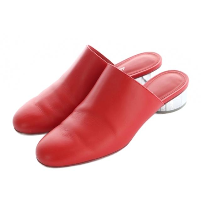 【中古】サルヴァトーレフェラガモ ミュール サンダル ミラーヒール レザー 5.5 23.0cm 赤 レッド ■OS レディース