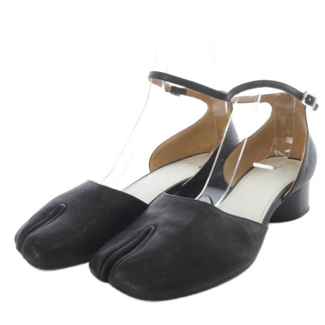 【中古】マルタンマルジェラ 22 メゾンマルジェラ タビ TABI パンプス チャンキーヒール 37.5 ブラック S58WZ0045