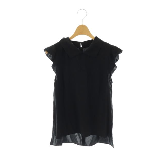 【中古】フォクシー FOXEY ブラウス ルーシー プルオーバー シルク 38 ブラック 38819 /DF ■OS レディース