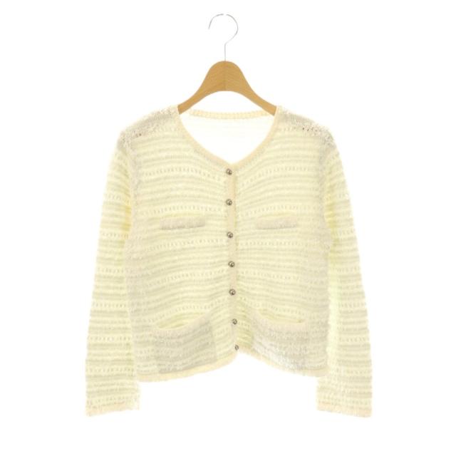 【中古】フォクシー FOXEY Pale Gray Tweed ジャケット 38 オフホワイト 35348 /DO ■OS レディース