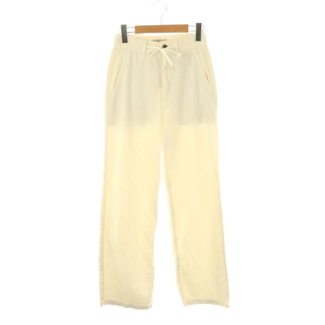 【中古】ヤヌーク YANUK 57152307 LILITH Relax ワイドストレートパンツ ジッパーフライ リネン混 XS オフホワイト