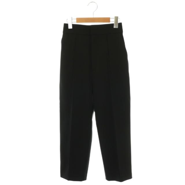 【中古】ヨリ yori シロコン shirocon カメリアストレッチドレスパンツ テーパード ジッパーフライ 36 黒