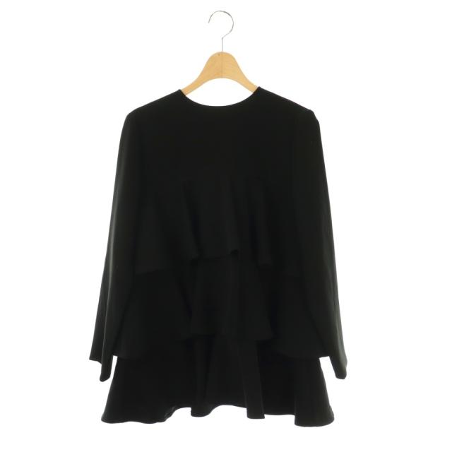 【中古】ヨーコチャン YOKO CHAN ティアードブラウス 長袖 プルオーバー 38 ブラック /DO ■OS レディース