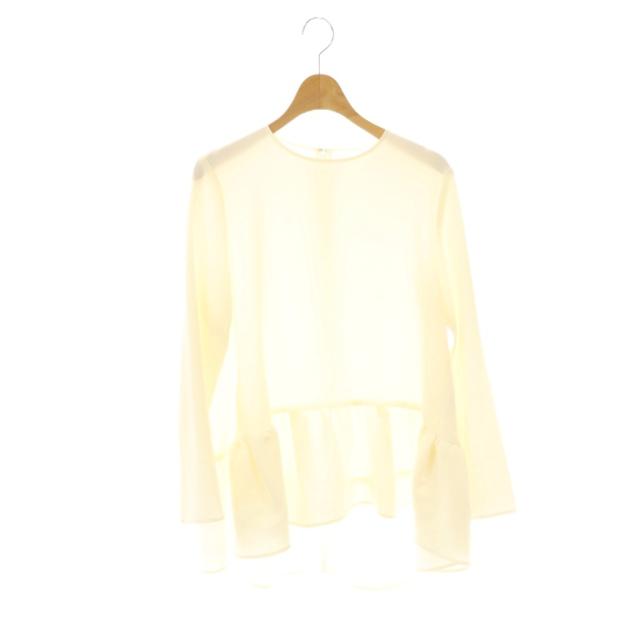 【中古】ヨーコチャン YOKO CHAN ロングスリーブ ヘムギャザーブラウス 長袖 38 ホワイト /HK ■OS レディース