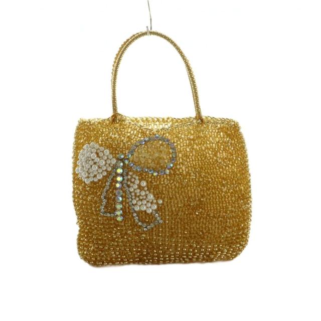 【中古】アンテプリマ ANTEPRIMA ナストロ ワイヤーハンドバッグ リボン ゴールドカラー /MI ■OS レディース