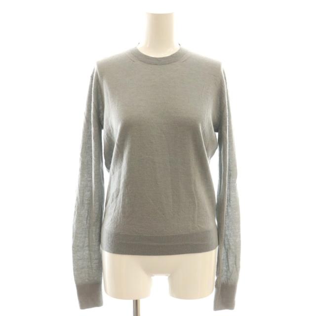 【中古】ブラミンク BLAMINK サンプル品 カシミヤシルククルーネックニット セーター プルオーバー 38 グレー