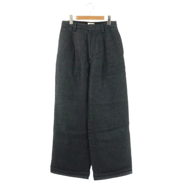 【中古】リトローヴ RETROVE 25SS アパルトモン LINEN DENIM PANTS パンツ ワイド リネン 36 ブルー /HK ■OS