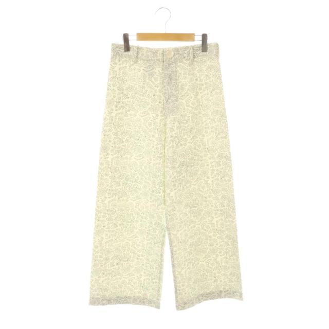 【中古】エスゼットブロックプリント SZ BLOCKPRINTS 24SS Disco Pants パンツ ワイド 総柄 M ホワイト グリーン /HK