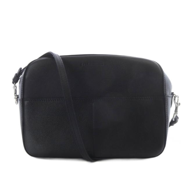 【中古】ジェイ&エムデヴィッドソン J&M Davidson ぺブル ショルダーバッグ ワンショルダー 斜め掛け レザー ブラック